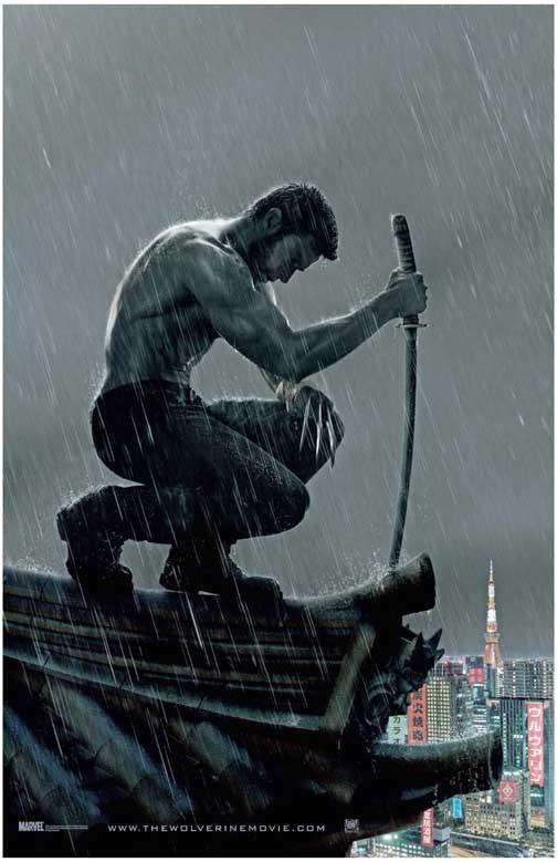 Hugh Jackman THE WOLVERINE rain movie poster 11x17 James Mangold ...